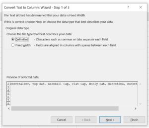 As all of our list items are separated by commas inside the cell, that ...